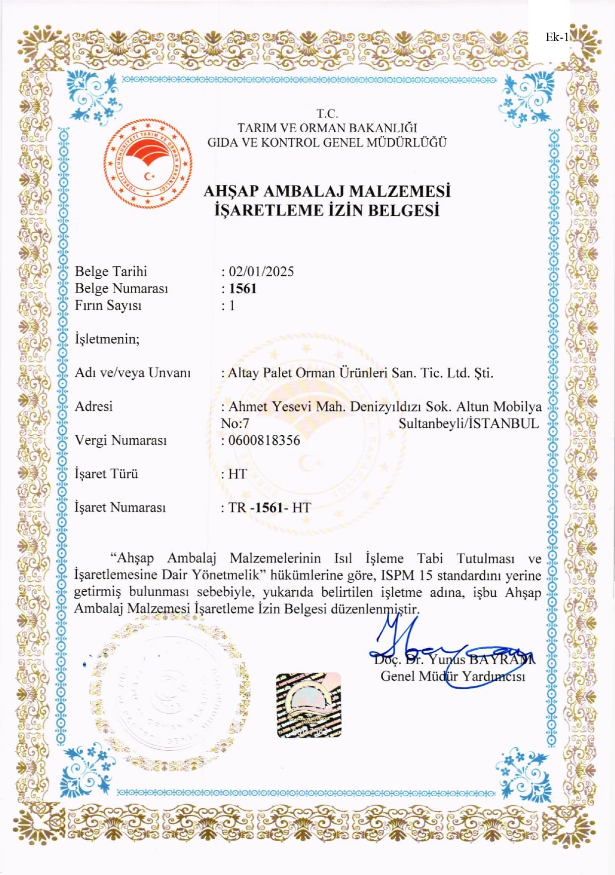 BELGELERİMİZ - Altay Palet